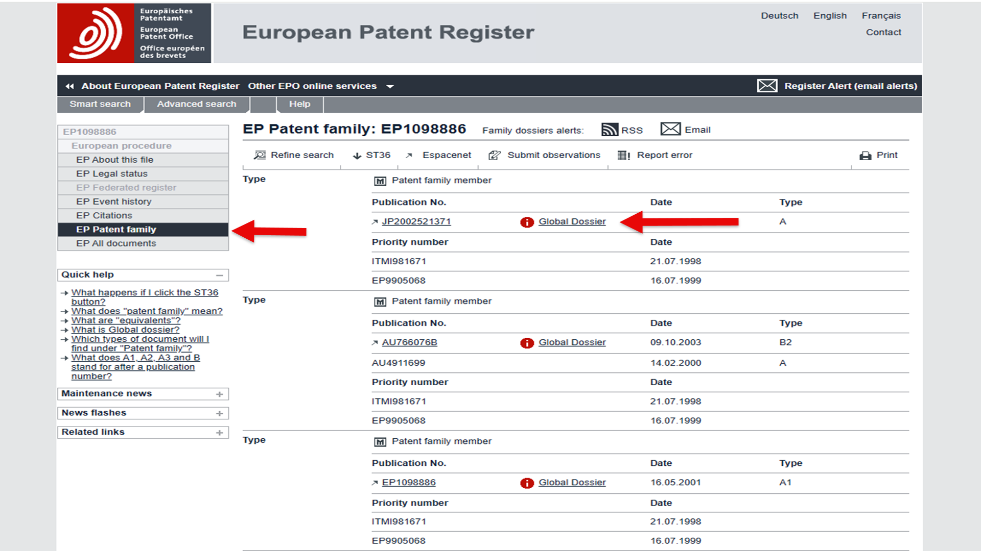 Monitoring services in the European Patent Register | epo.org